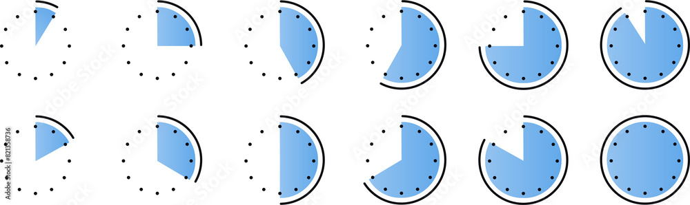 Timer Clock Stopwatch Isolated Set Icons Countdown Timer Symbol Icon Set Label Cooking Time