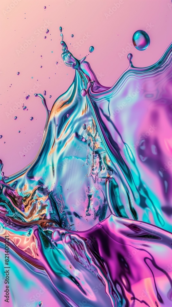 Vibrant colors mix in a fluid, dynamic fashion, creating an abstract ...