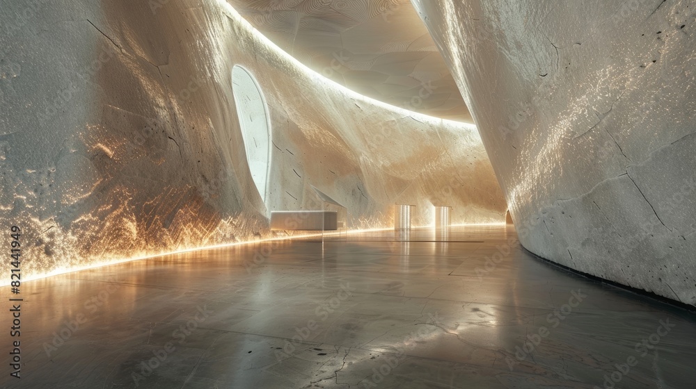 The smooth curved walls of the salt dome create a sense of calm and ...