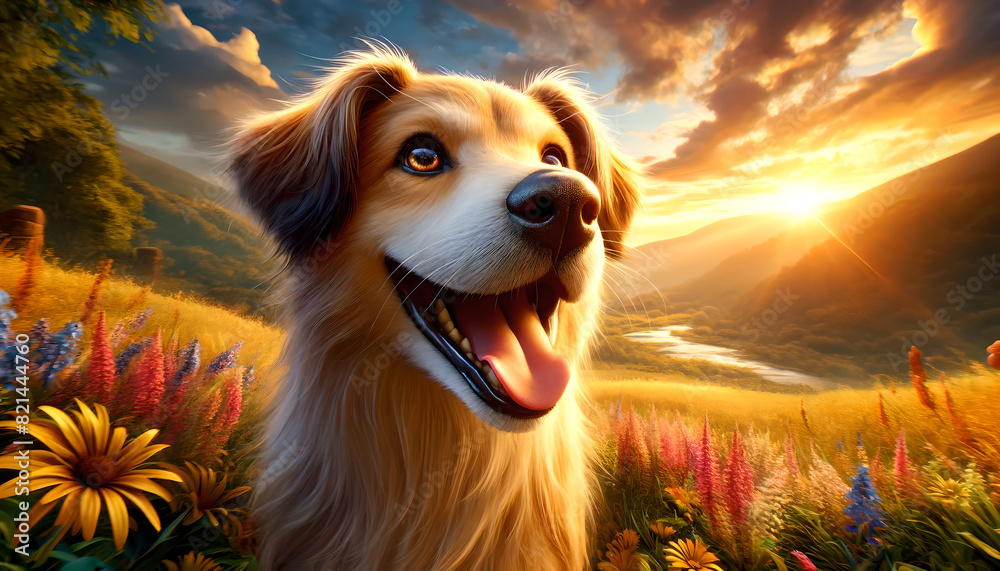 dog mans best friend puppy field beautiful old scruffy good boy ...