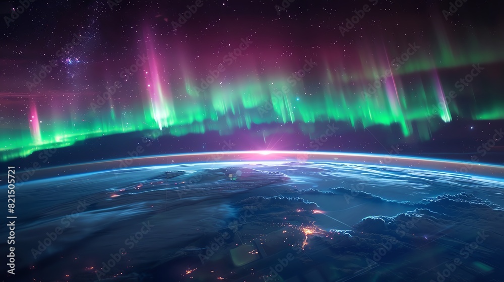 Stunning view of the Northern Lights illuminating the Earth from space ...