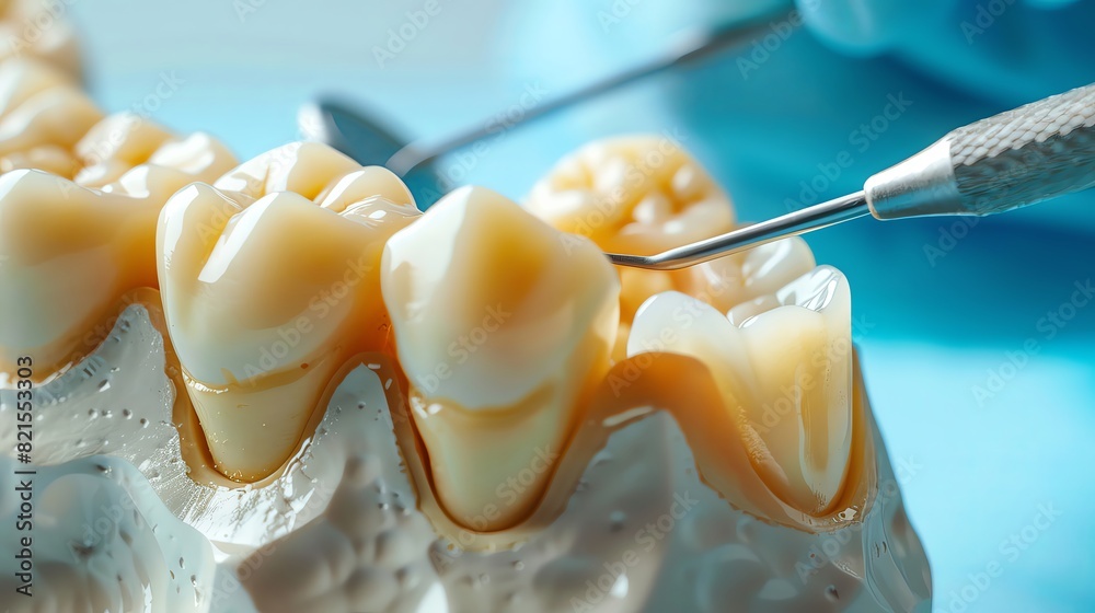 Dental needle, a dental instrument for fixing and fitting teeth. a ...