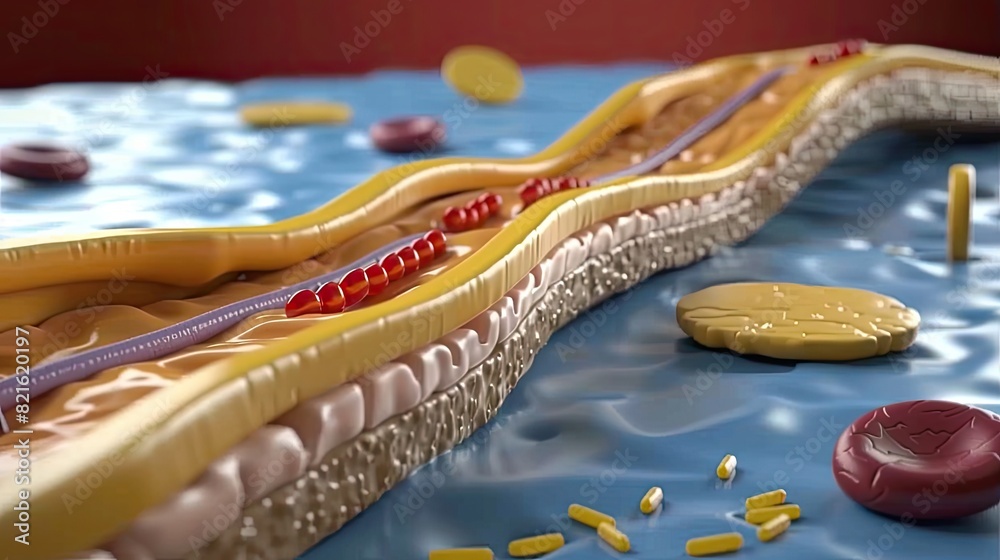 animated sequence showing how insulin helps glucose enter cells Stock ...