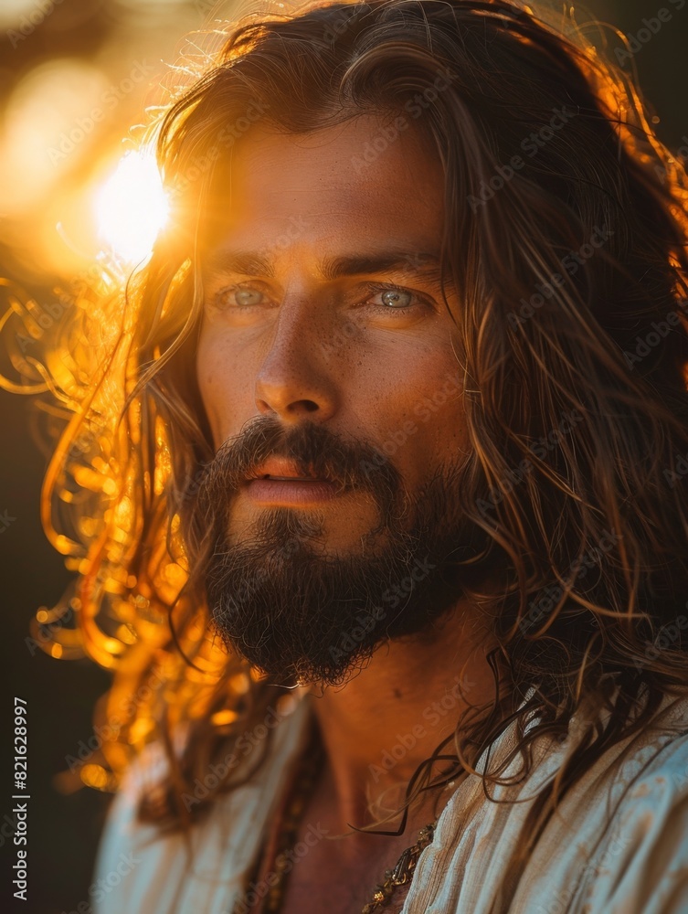 Ethereal Savior: Radiant Portrait of Jesus Christ Amid the Tranquil ...