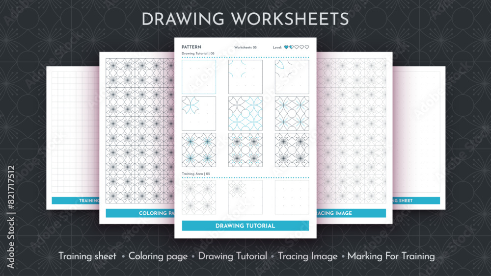 How to Draw a Pattern. Step by Step Drawing Tutorial. Draw Guide ...