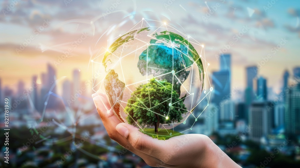 Join hands to protect the earth, green earth is our common home. Stock ...