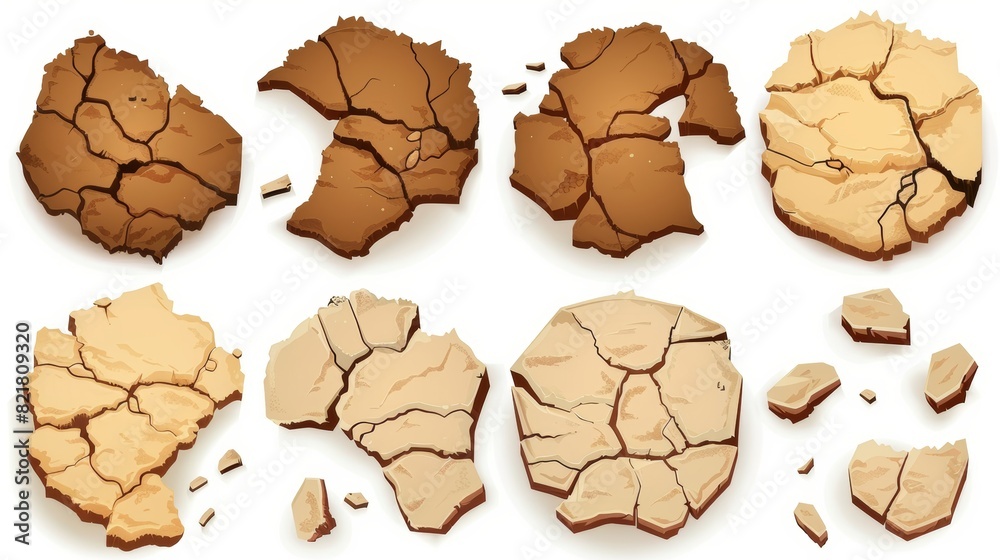 Ilustración de Stock The earth is breaking up and cracking holes are ...