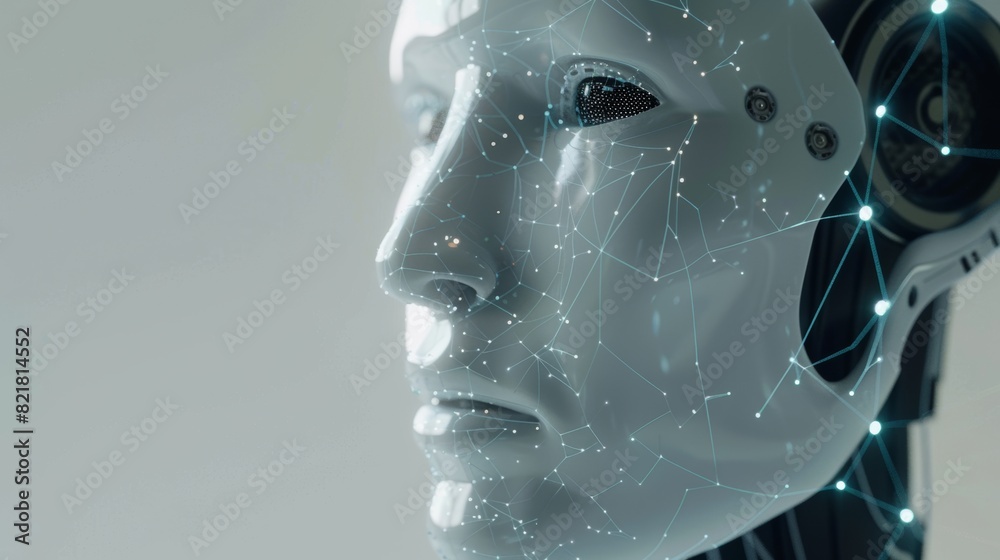 AI Robot Activates Web 4.0 with Humanoid Virtual AI Assistant. Cloud ...