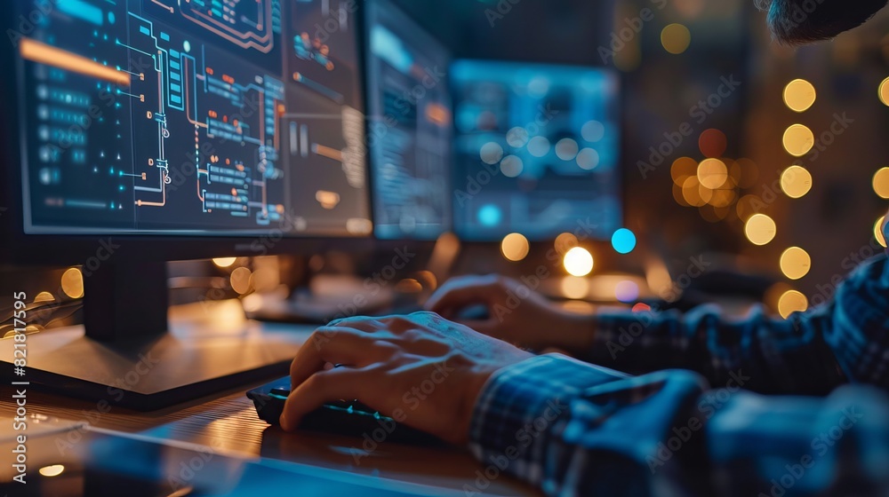Electrical Engineer Designing Circuits Stock Illustration | Adobe Stock