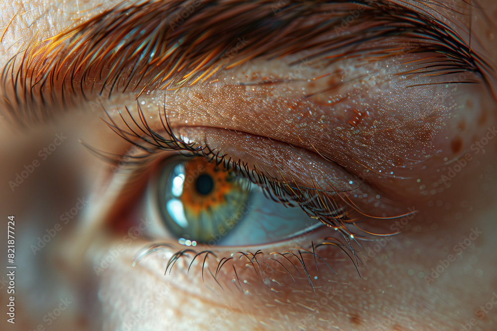 Macro portrait wallpaper focusing on a human eyebrow. Captures fine ...