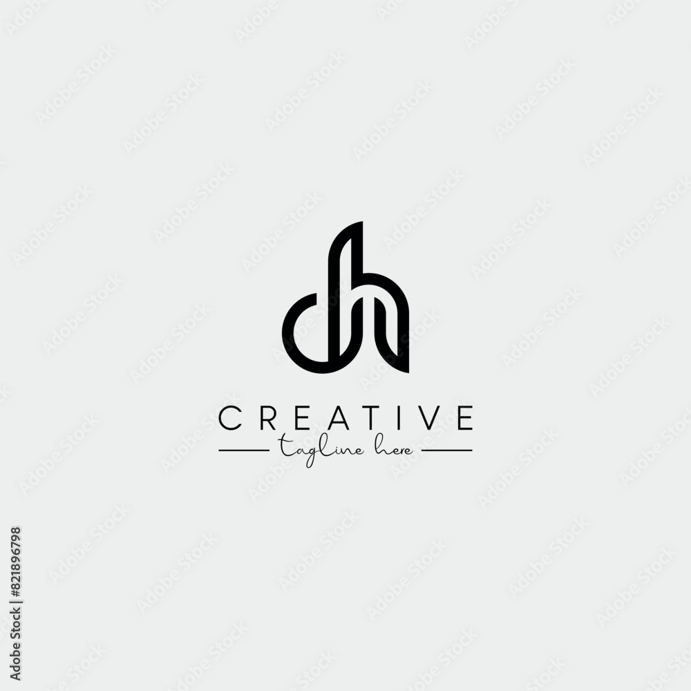 Abstract Stylish letter DH HD Logo Design Template. Modern And Creative ...