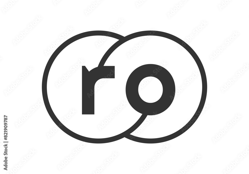 RO business company emblem with outline rounds and letters r o. Logo ...