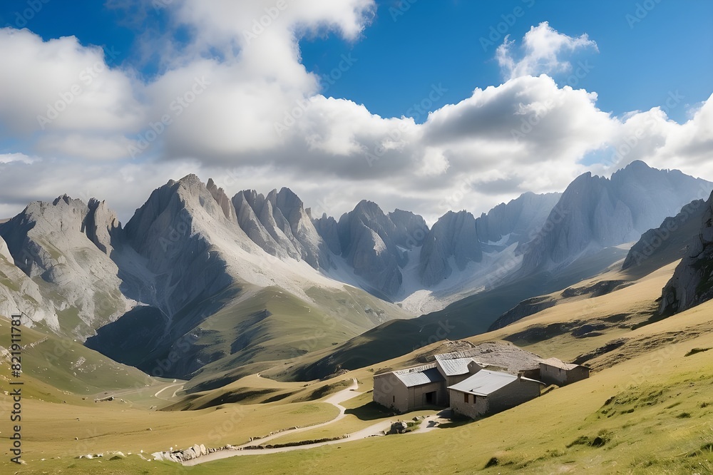 La Terenosa sheepfold in the way from Pandebano to Naranjo de Bulnes ...