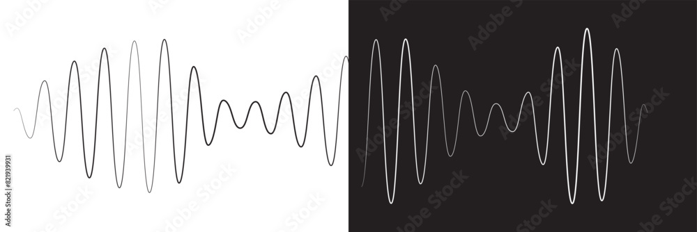 Waves of the equalizer. Vector illustration of music sound on isolated ...