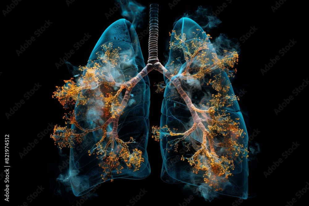 Human lungs isolated anatomical medical biological illness, lung cancer ...