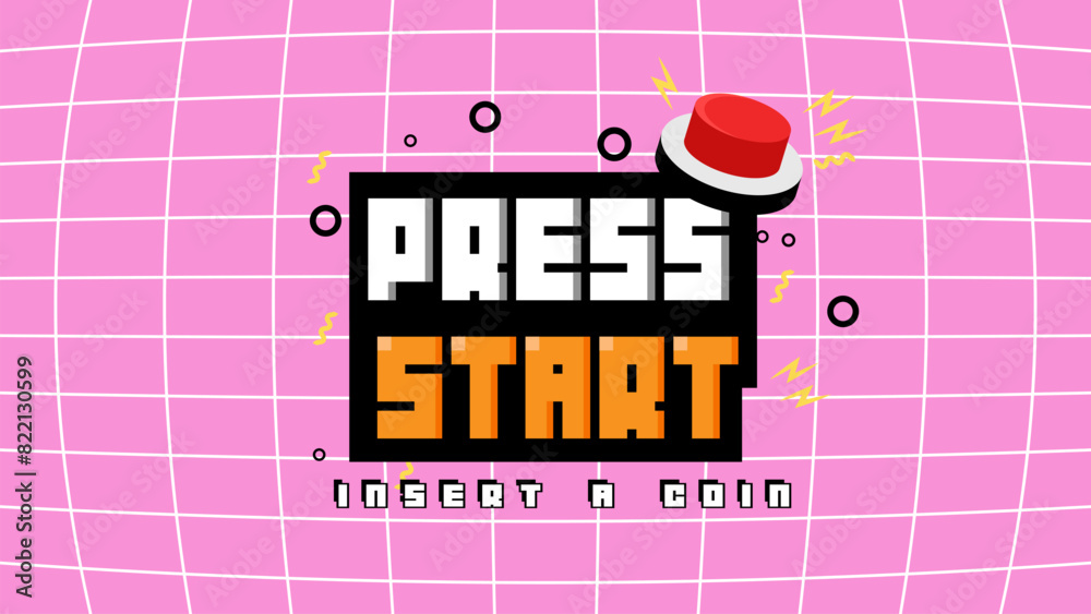 PRESS START INSERT A COIN TO CONTINUE .pixel art .8 bit game.retro game ...