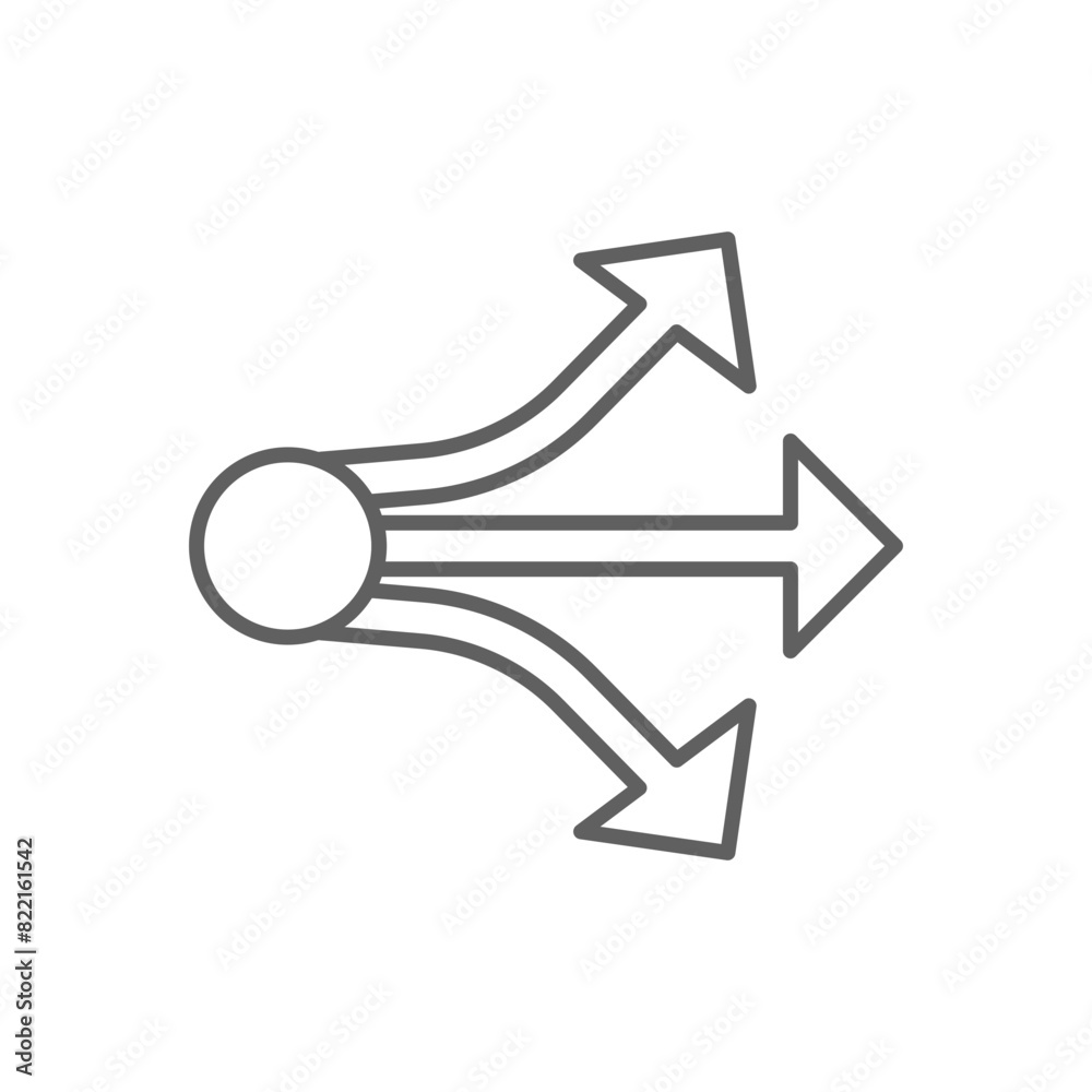 Propagate arrows icon. Simple outline style. Expansion, expand ...