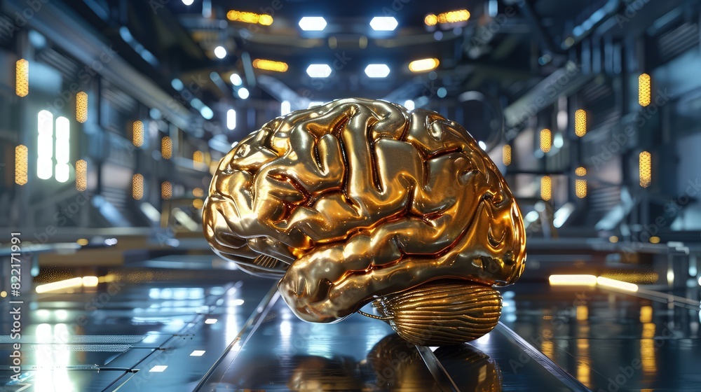 A realistic frontal view X-ray illustration of the human brain, showing ...