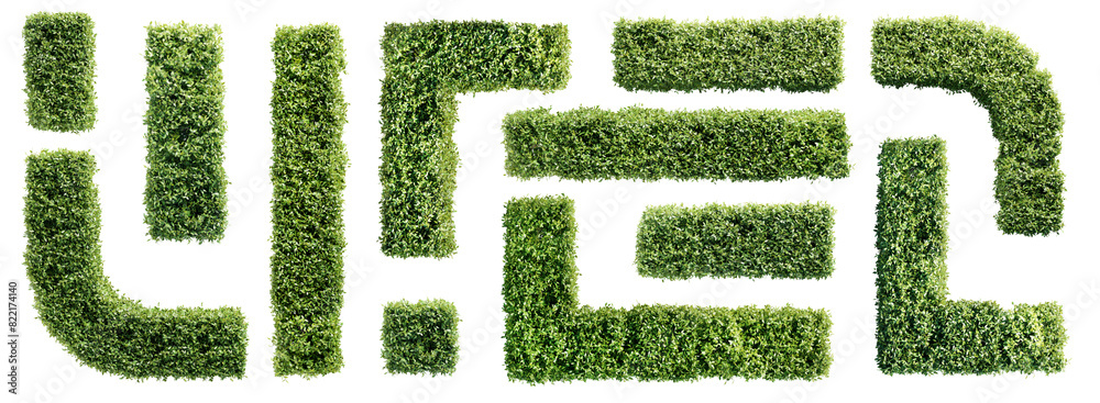 Стоковое фото «Set of hedge elements isolated on transparent background ...