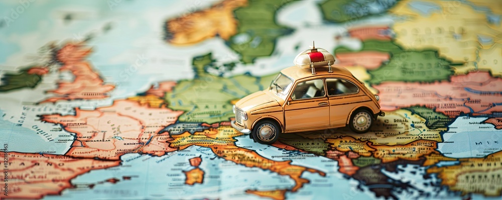 Toy Car on Detailed Map of Europe: Conceptualizing Road Trips and ...