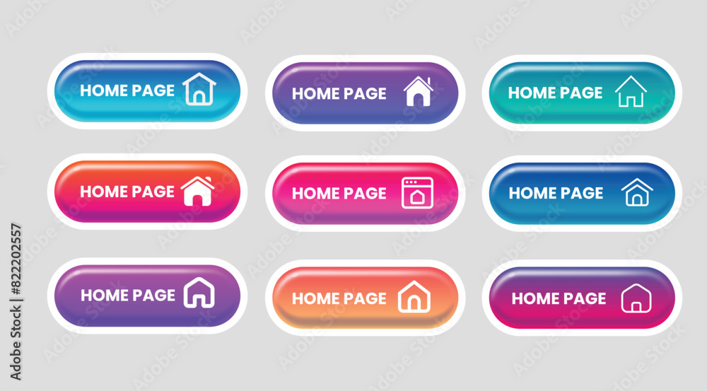 Set of vector modern trendy buttons. Trendy colors and send button ...
