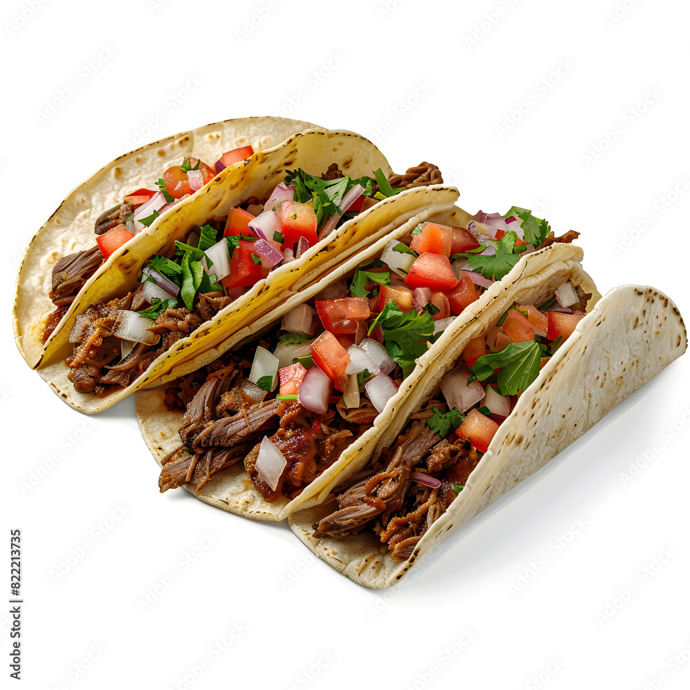 Vector illustration of a taco de barbacoa on a white background ...