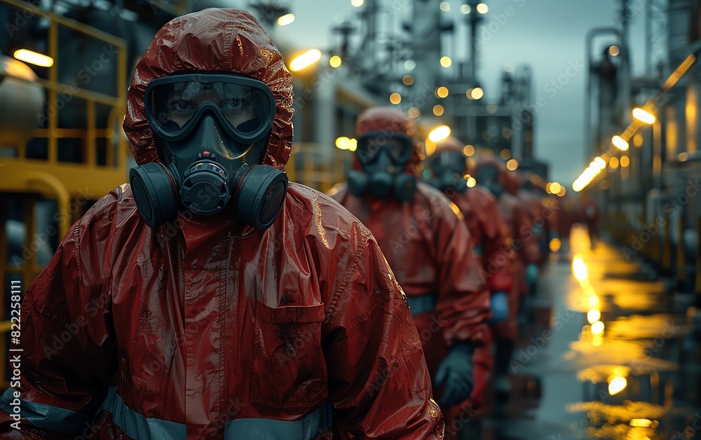 Chemical spill response team, horizontal photography, emergency ...