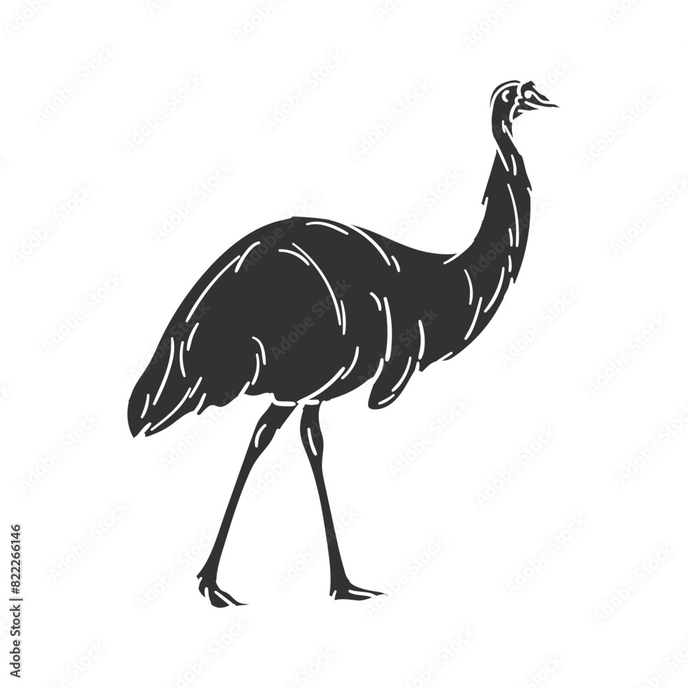 Emu Icon Silhouette Illustration. Australian Animals Vector Graphic ...