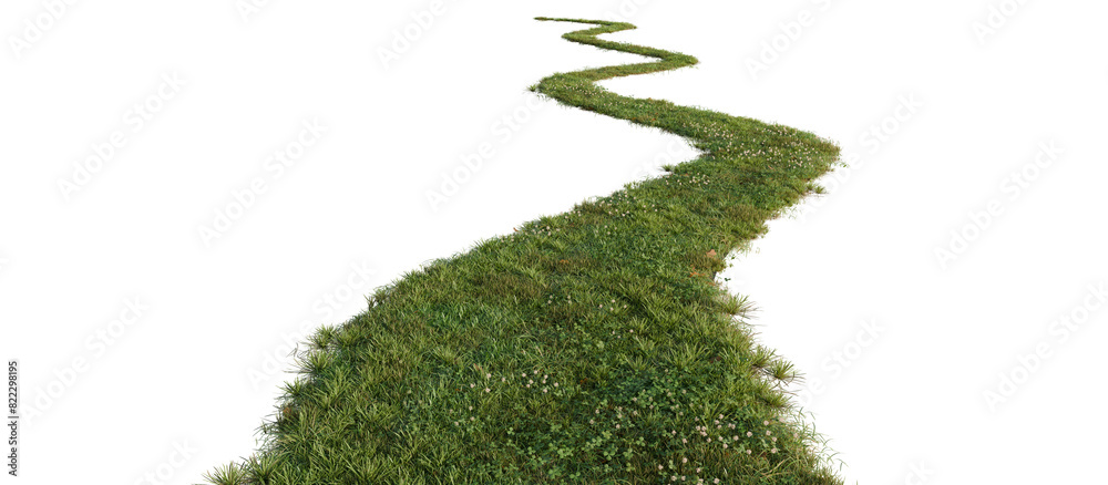 Grass path isolated on transparent background. 3D rendering. Stock ...