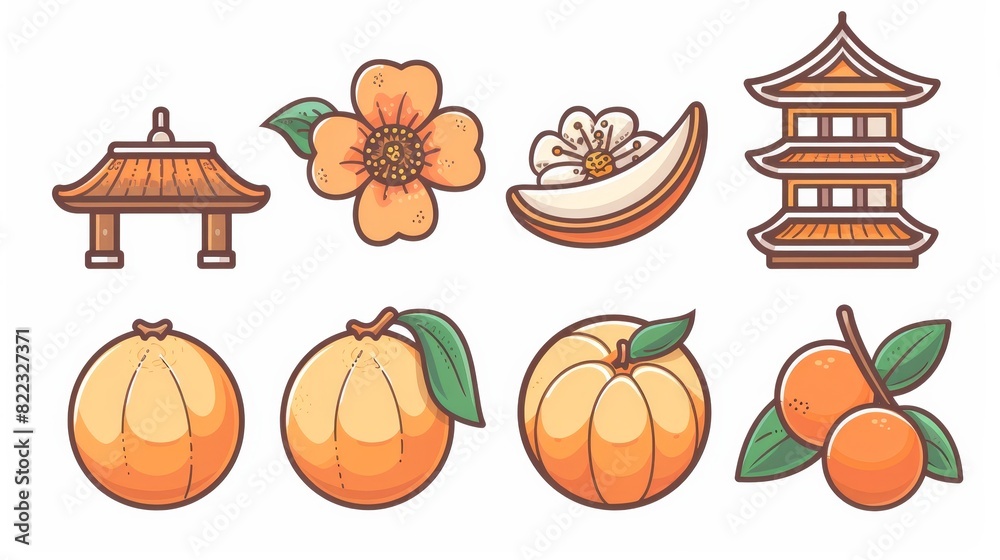 Illustration icon showing Jeju island in Korea. Hareubang dol drawing ...