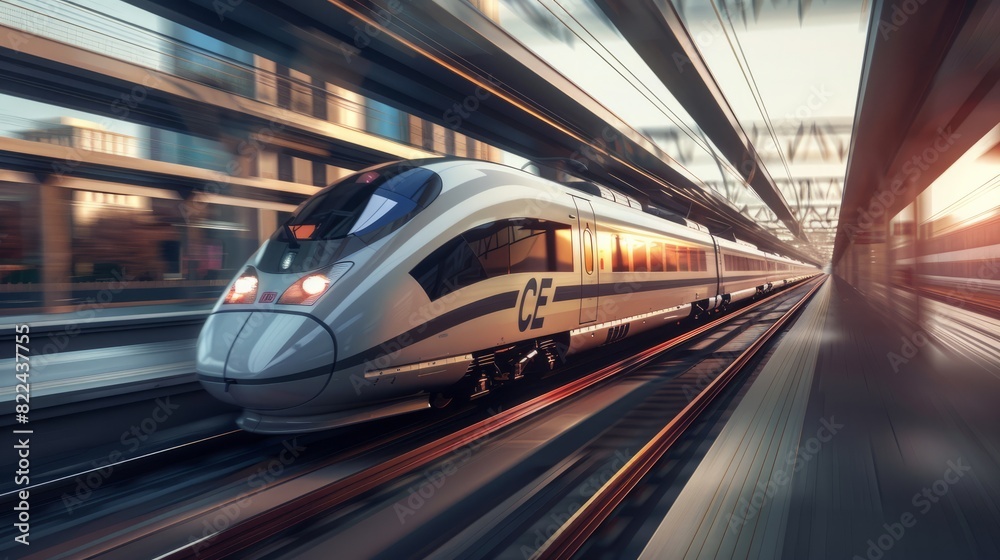 High-Speed Train in Motion: Perfect for Travel Brochures, Modern ...