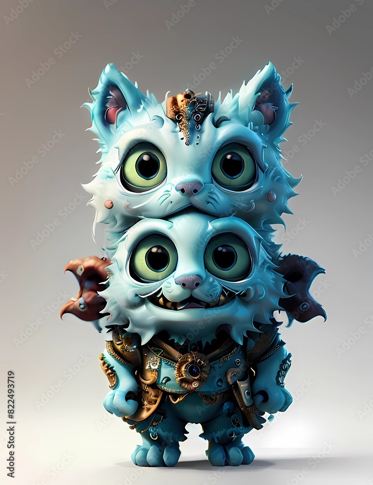 Carakter cute monsters 3D shaped animals,cats,wolves white tigers,bears ...