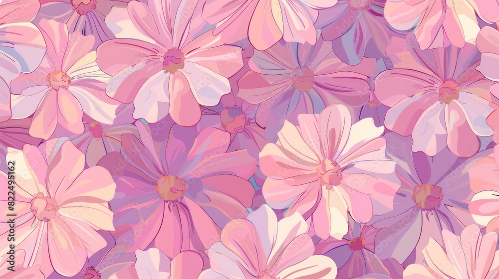 Groovy psychedelic y2k pattern with repeating pink flowers - trendy ...