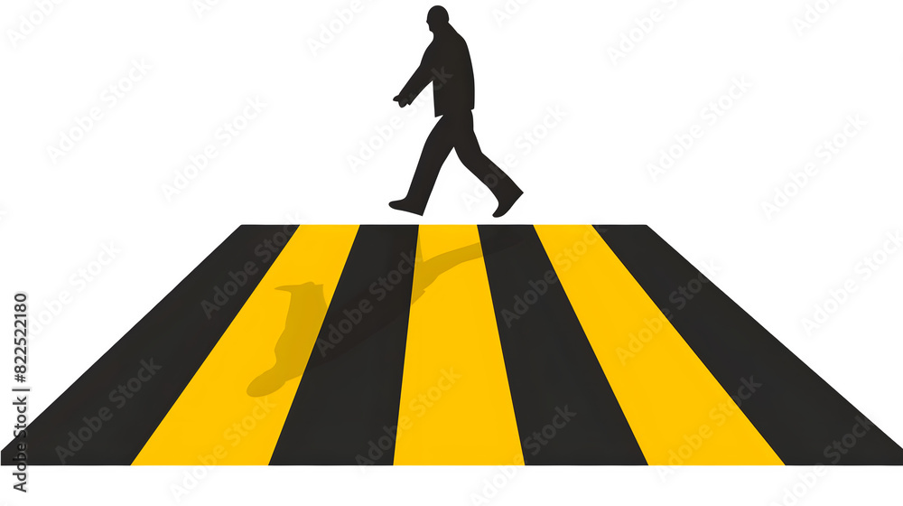 Pedestrian Walking Sign for Crosswalk Safety, Isolated on White ...