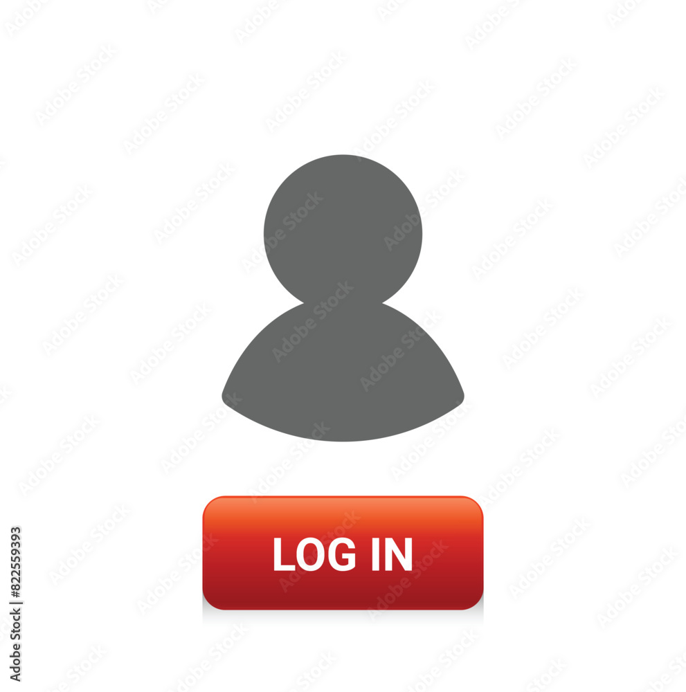 Login page with red log in button and blank profile picture placeholder ...