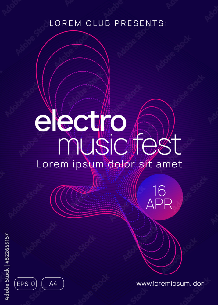 Techno Background. Festival Invite. Electronic Beat Invitation. Fest ...