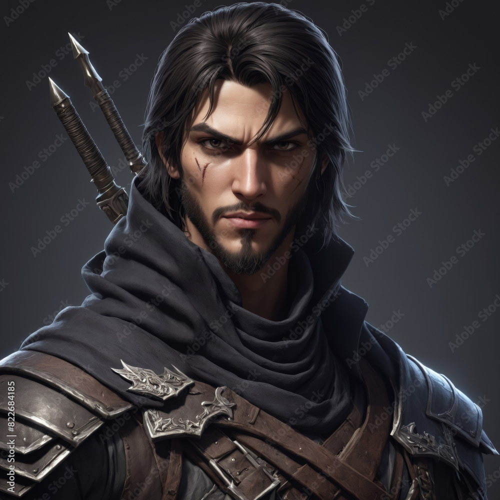 Portrait of a person in a style of an epic persian assassin from the ...