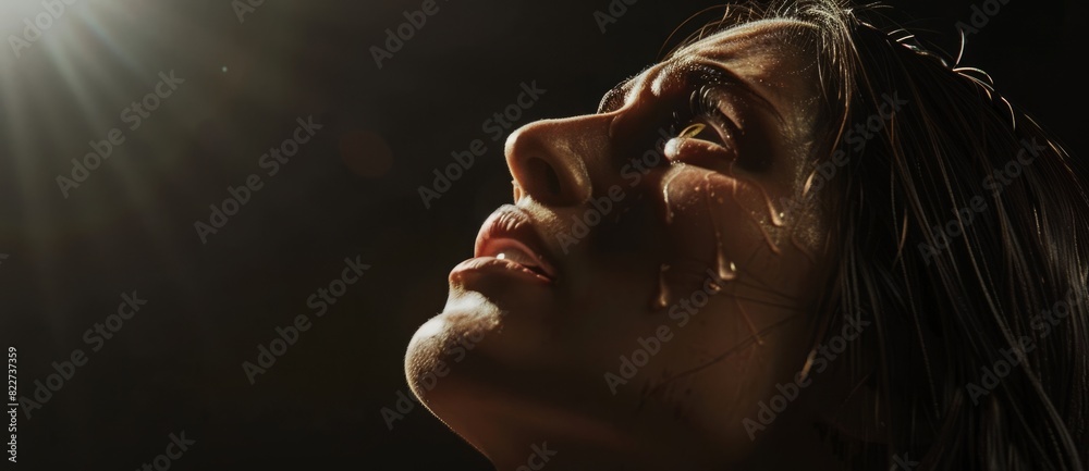 Stock-Illustration „Biblical character. Emotional close up portrait of ...