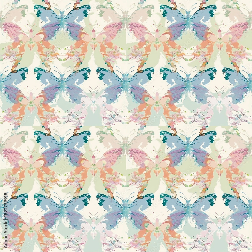 Butterfly, pastel colors, very beautiful, seamless fabric pattern ...