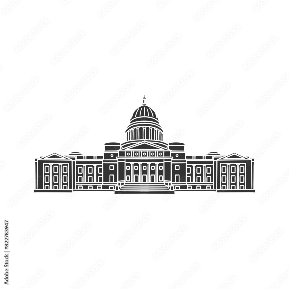 Arkansas Capitol Icon Silhouette Illustration. State Building Vector ...