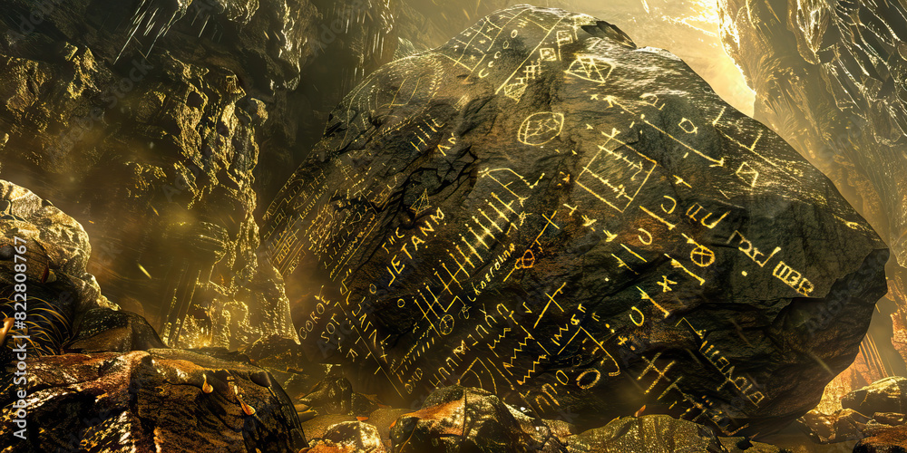 The Ancient Lore of the Forgotten Lands: A towering, intricately carved ...