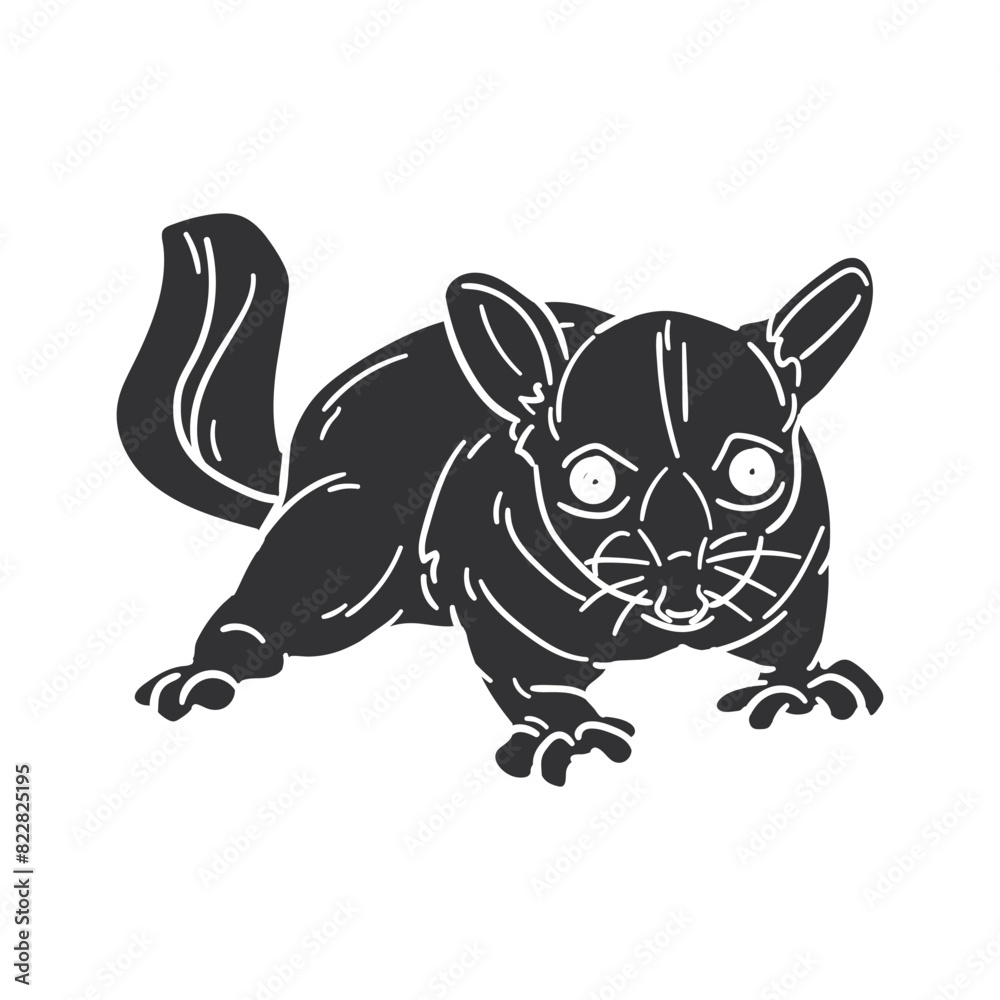 Brushtail Possum Icon Silhouette Illustration. Australian Animals ...