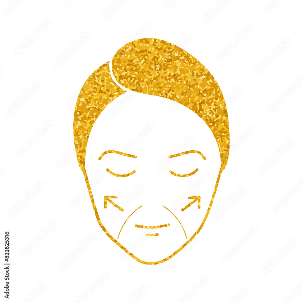 Women beauty face plastic surgery cheeks augmentation drawing in gold ...