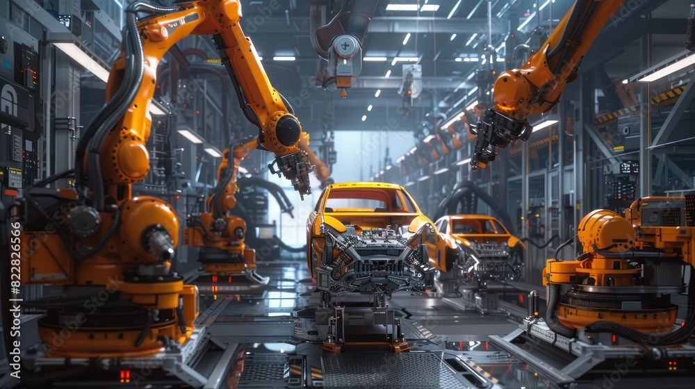 Automotive assembly car industry 4.0 factory with advanced IoT ...