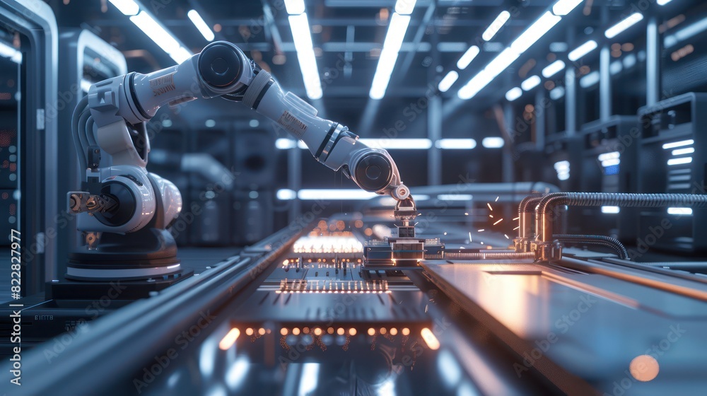 Electronic assembly microprocessor semiconductor industry 4.0 factory ...