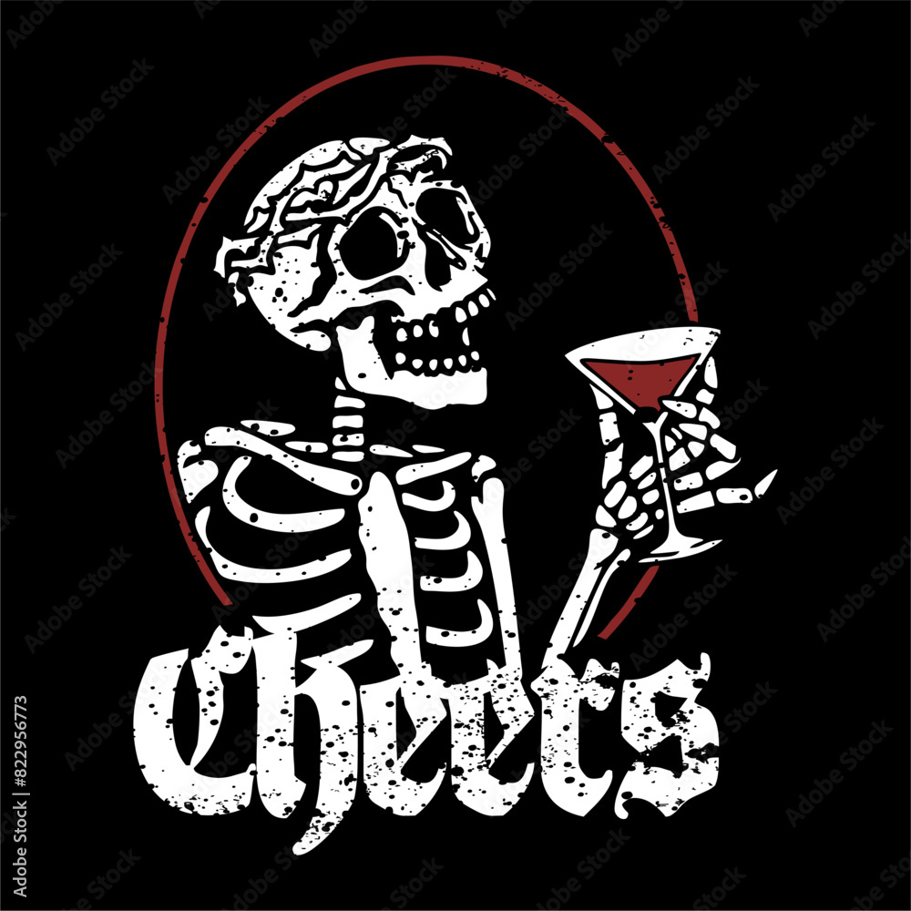 Stock-Vektorgrafik „vector illustration artwork tracing skull skeleton ...