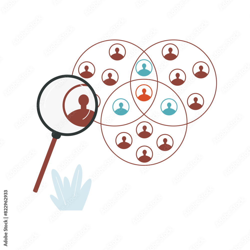 Target audience analysis, focus group flat vector, groups of people ...