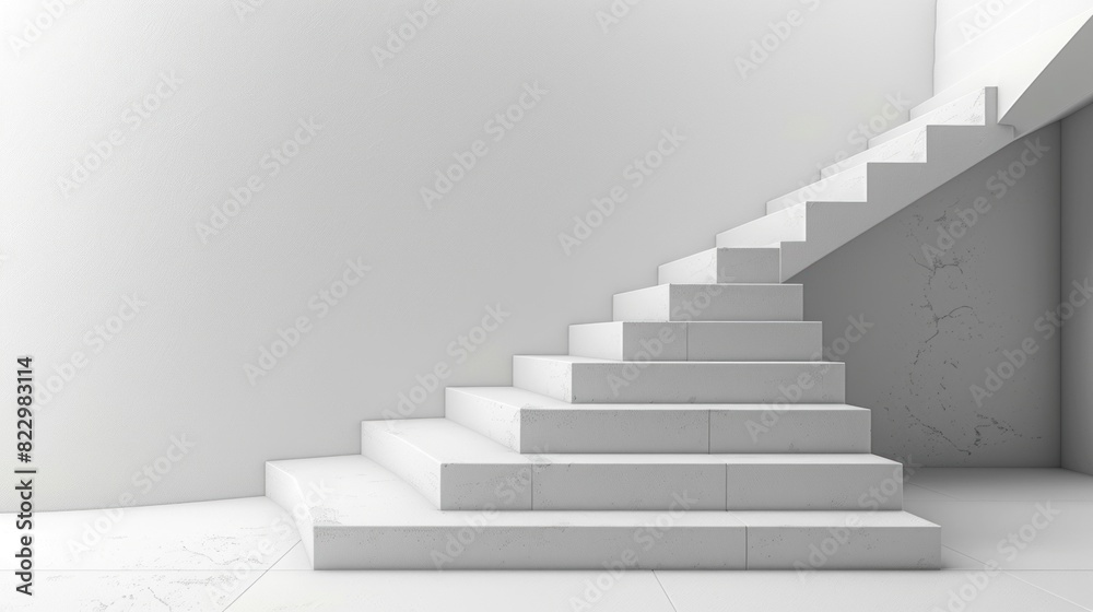 Realistic Cinema 4D business growth model, minimalistic, soft white ...