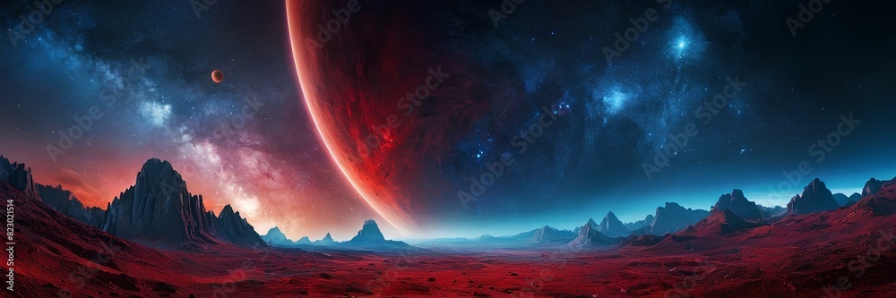 Abstract beautiful space background illustration combination of red and ...