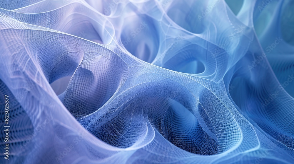 3D Abstract labyrinth of threads of fabric structure design with ...